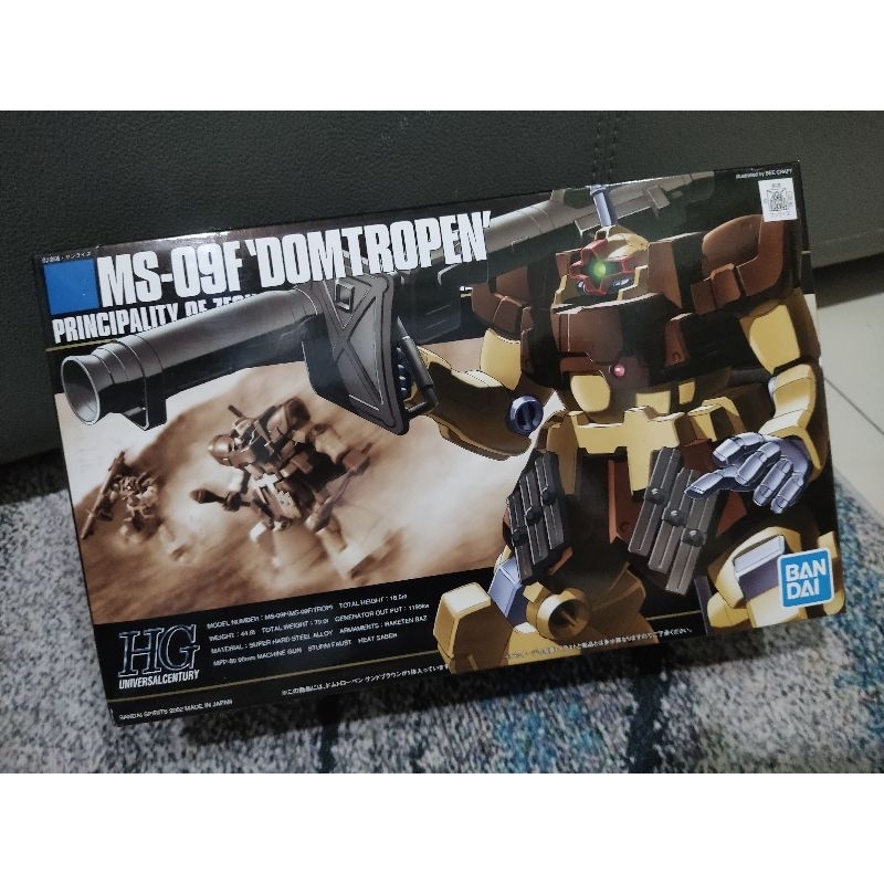 BANDAI MOBILE SUIT GUNDAM HGUC HG 1/144 MS-09F DOMTROPEN DOM TROPEN SAND COLOR DESERT ASSEMBLED ...