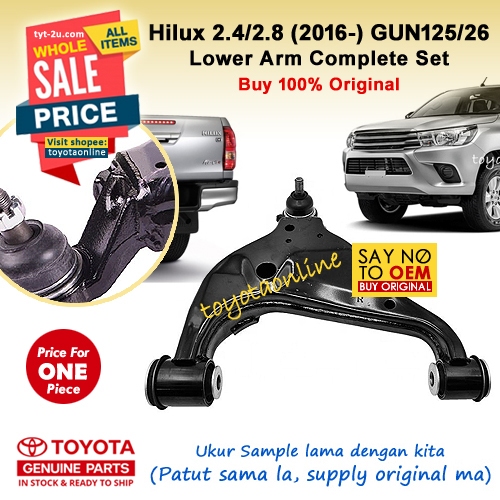 Hilux 2.4/2.8 (2016-) Lower Arm Bush GUN125 GUN126 48654-0K080 48655 ...