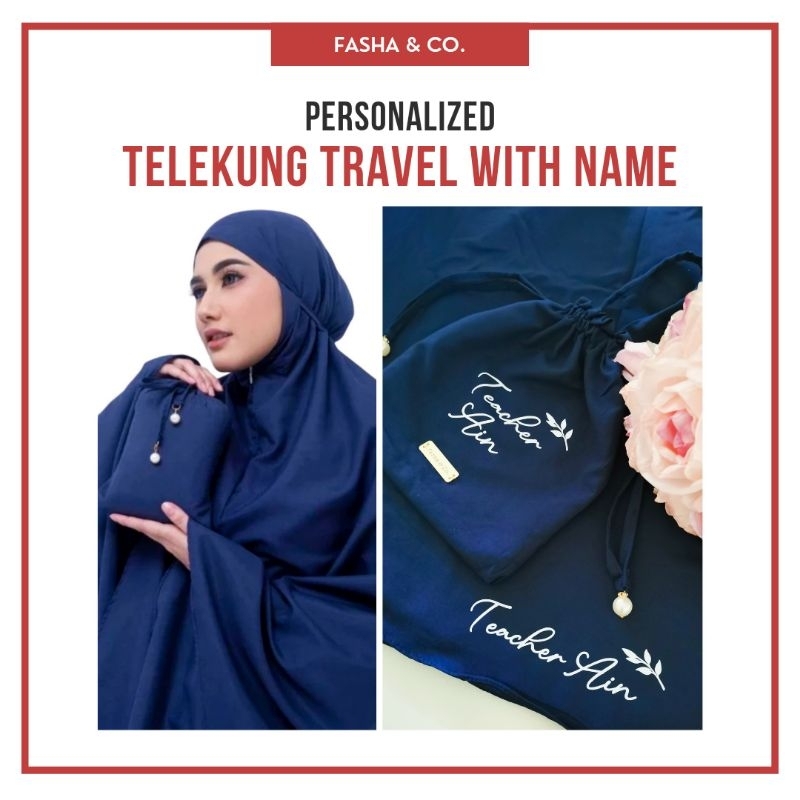 Telekung Travel Aurélie (FREE Beg Uncang & Box) Personalized Custom ...