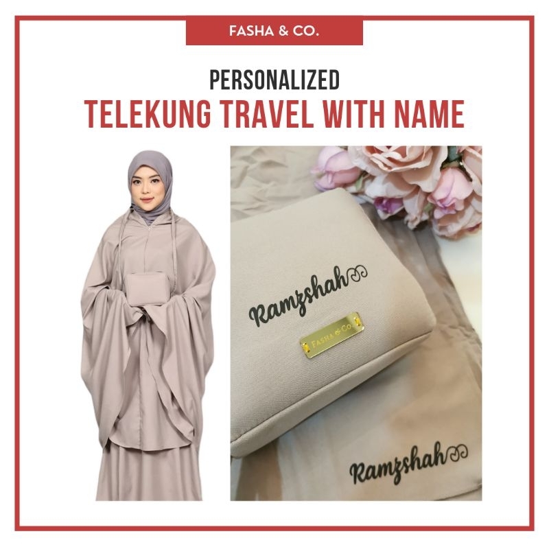 Telekung Travel Clairé (FREE Beg Berzip & Box) Personalized Custom Made ...