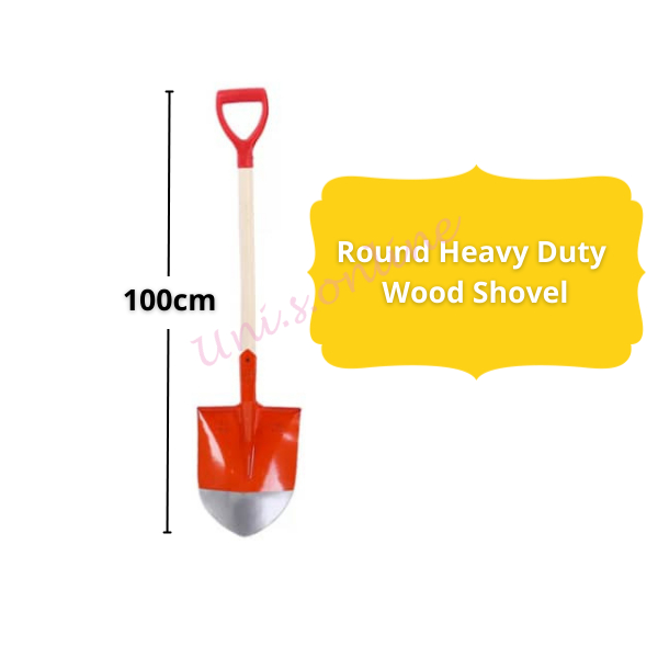Heavy Duty Shovel With Wooden Handle ( Flat or Sharp ) / Skop Pemegang ...