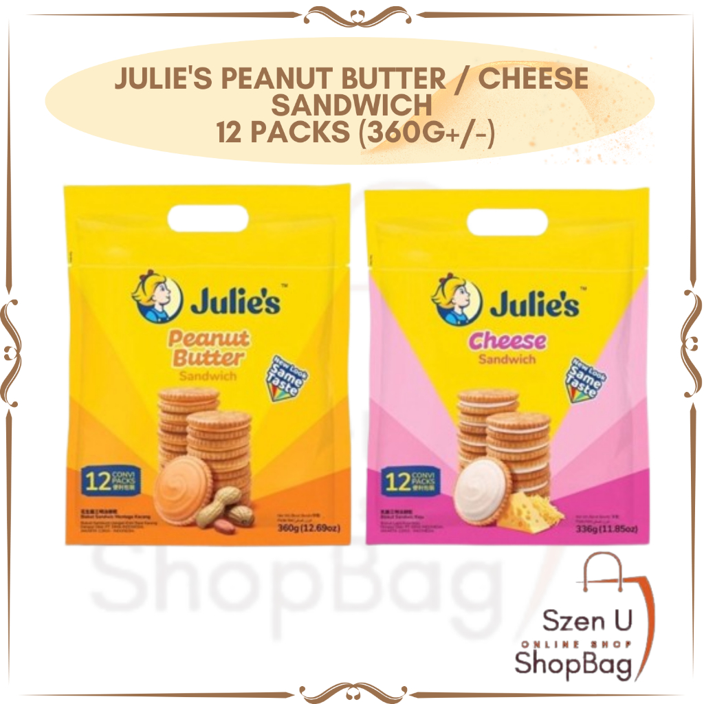 Julie's Peanut Butter Sandwich / Cheese Sandwich (12packs) - 360g +/- | Shopee Malaysia