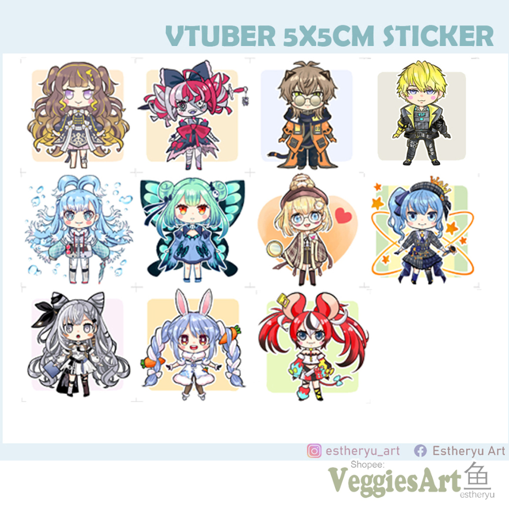 VTUBER FANART STICKER HOLOLIVE NIJISANJI | Shopee Malaysia