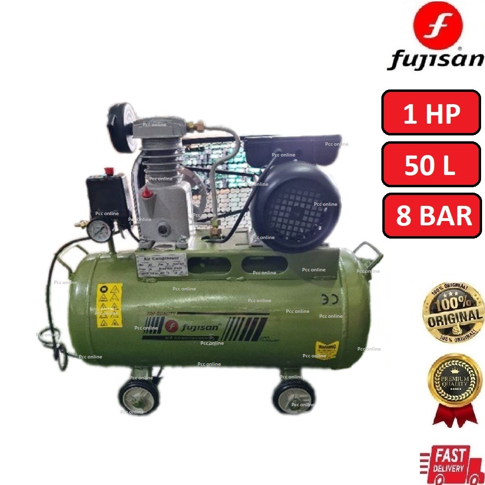 FUJISAN Air Compressor Belt Driven /Compressor Angin 1HP 50L 8Bar ...