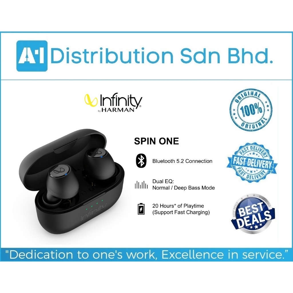 Infinity by HARMAN Spin One True Wireless Bluetooth Earbuds (100% ...