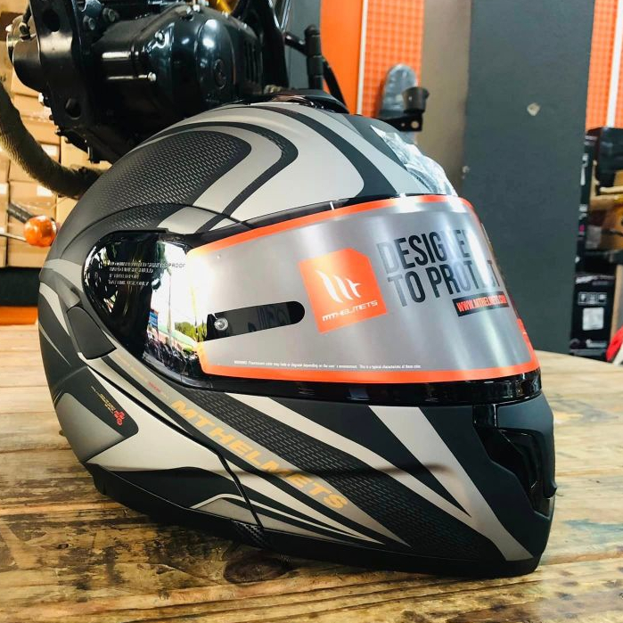 MT Helmet Atom SV Flip Up Fullfaced Double Visor Helmet Tech SX1 Matte ...