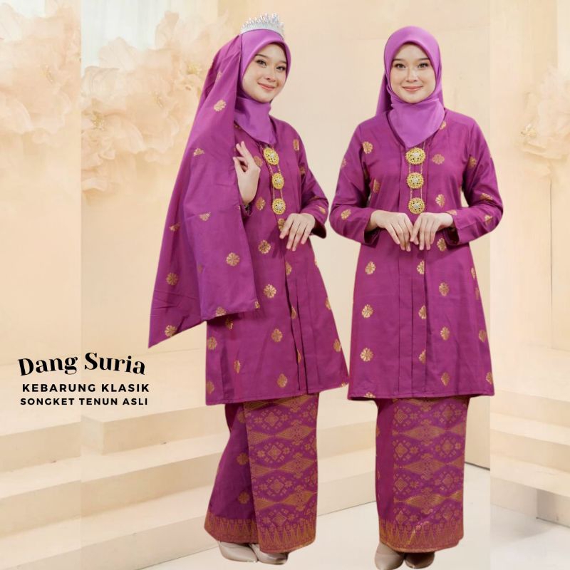 NEW BAJU KEBAYA KLASIK DANG SURIA KURUNG KEBAYA SONGKET TENUN ASLI ...