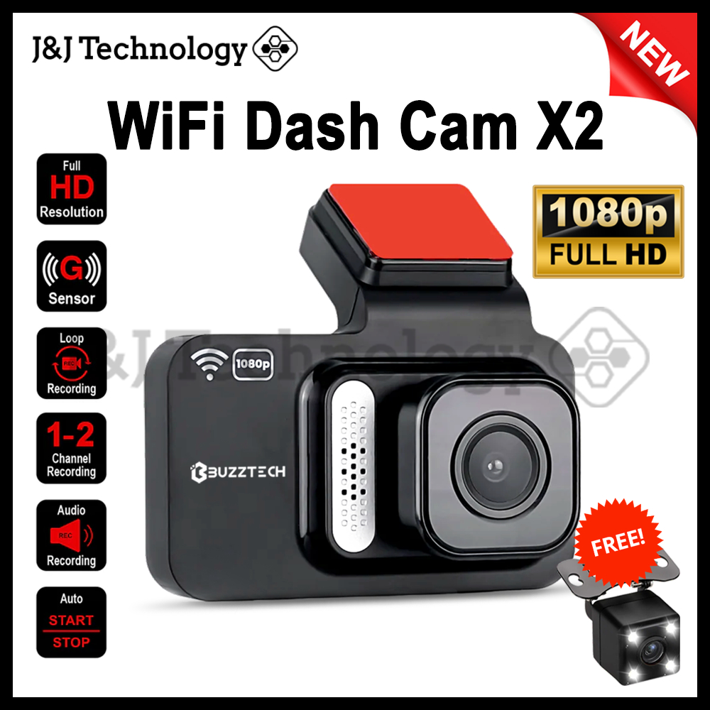 JNJ Technology 1080P Full HD X2 Smart WiFi Dash Cam Hidden DVR Camera ...