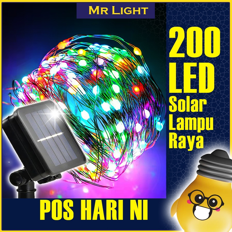 2025 Viral 30M 300LED Lampu Raya Solar Warna Warni Outdoor Waterproof ...