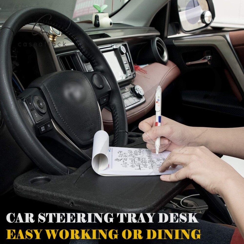 Car Food Tray Seat Steering Dining Table Laptop Desk Cup Holder Drink ...