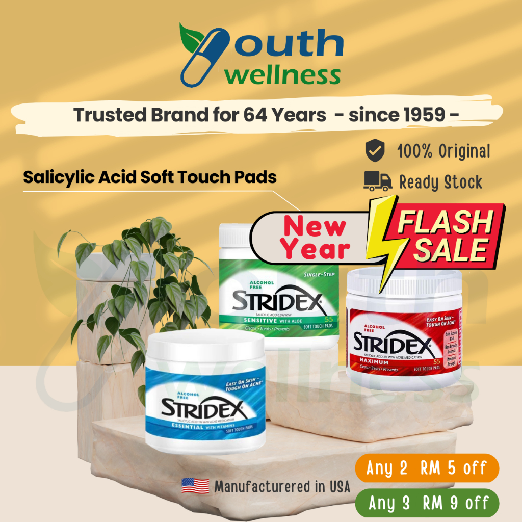 [New Year Sale] Stridex Acne Control Touch Pads with Salicylic Acid (55 ...