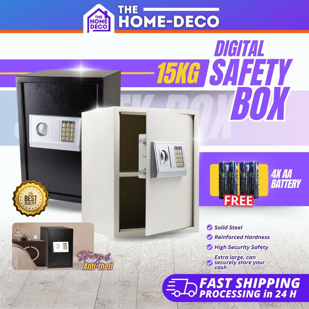FREE Battery Premium Digital Safety Box 15kg Home Office Money Gold ...