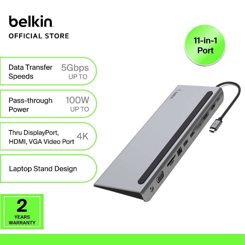 Belkin INC004btSGY Connect USB-C 11 In 1 Multiport Dock | Shopee Malaysia