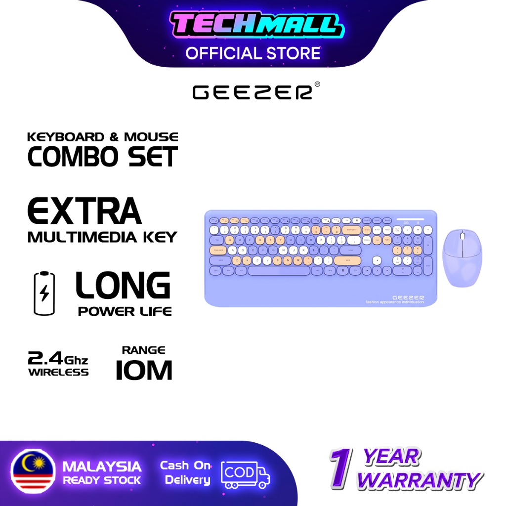GEEZER G100 2.4 GHz Wireless Keyboard And Mouse Combo Set | Shopee Malaysia