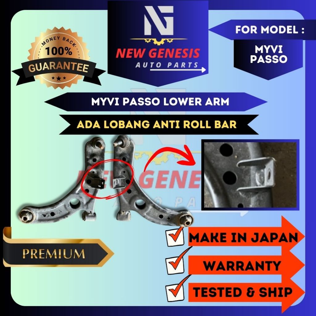 Perodua Myvi Lower Arm/Lowerarm Original Halfcut From Toyota BB/Passo ...