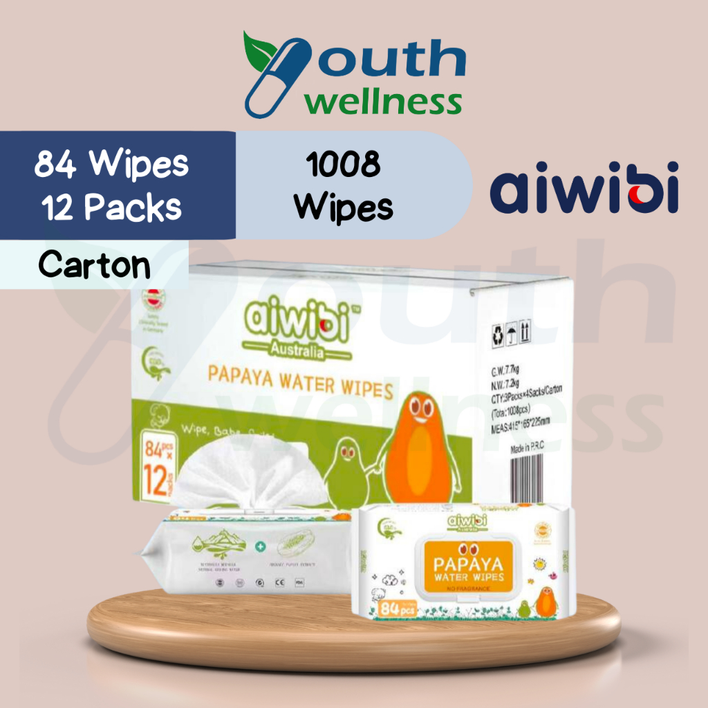 [Carton] Aiwibi Premium Papaya Spring Water Wipes - Baby Wet Wipe (84 ...