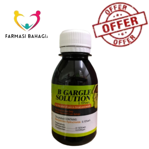 [ Exp 9/2026 ] B GARGLE SOLUTION 0.15% W/V 100ML - For Relief of Pain ...