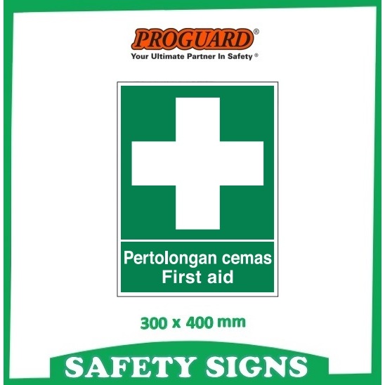 Proguard First Aid Pertolongan Cemas Safety Sign Factory Work Place PVC ...