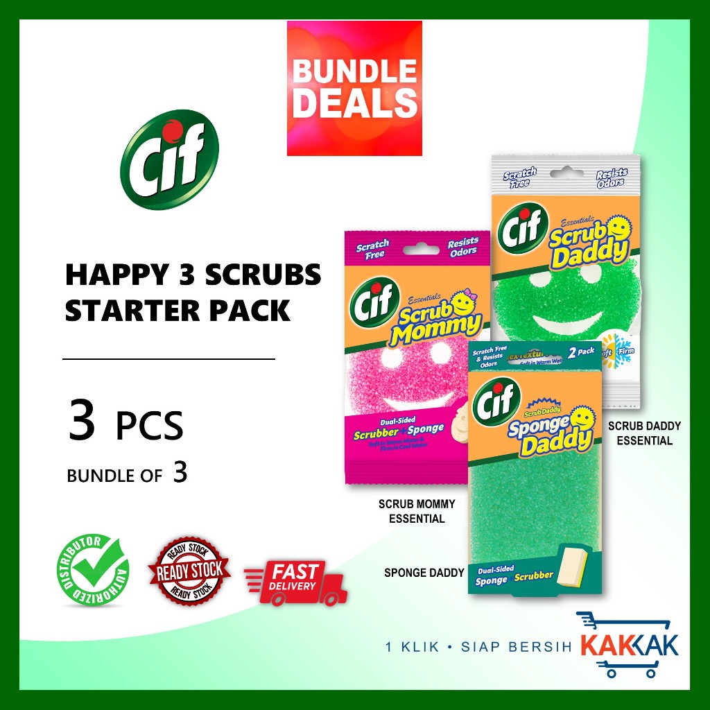 [BUNDLE DEAL] Cif Scrub Daddy & Mommy Essentials + Cif Sponge Daddy ...