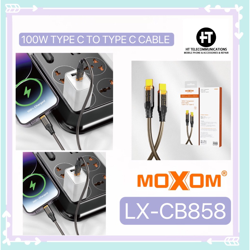 MOXOM LX-CB858 100W TYPE C TO TYPE C CABLE BLACK+GOLD | Shopee Malaysia