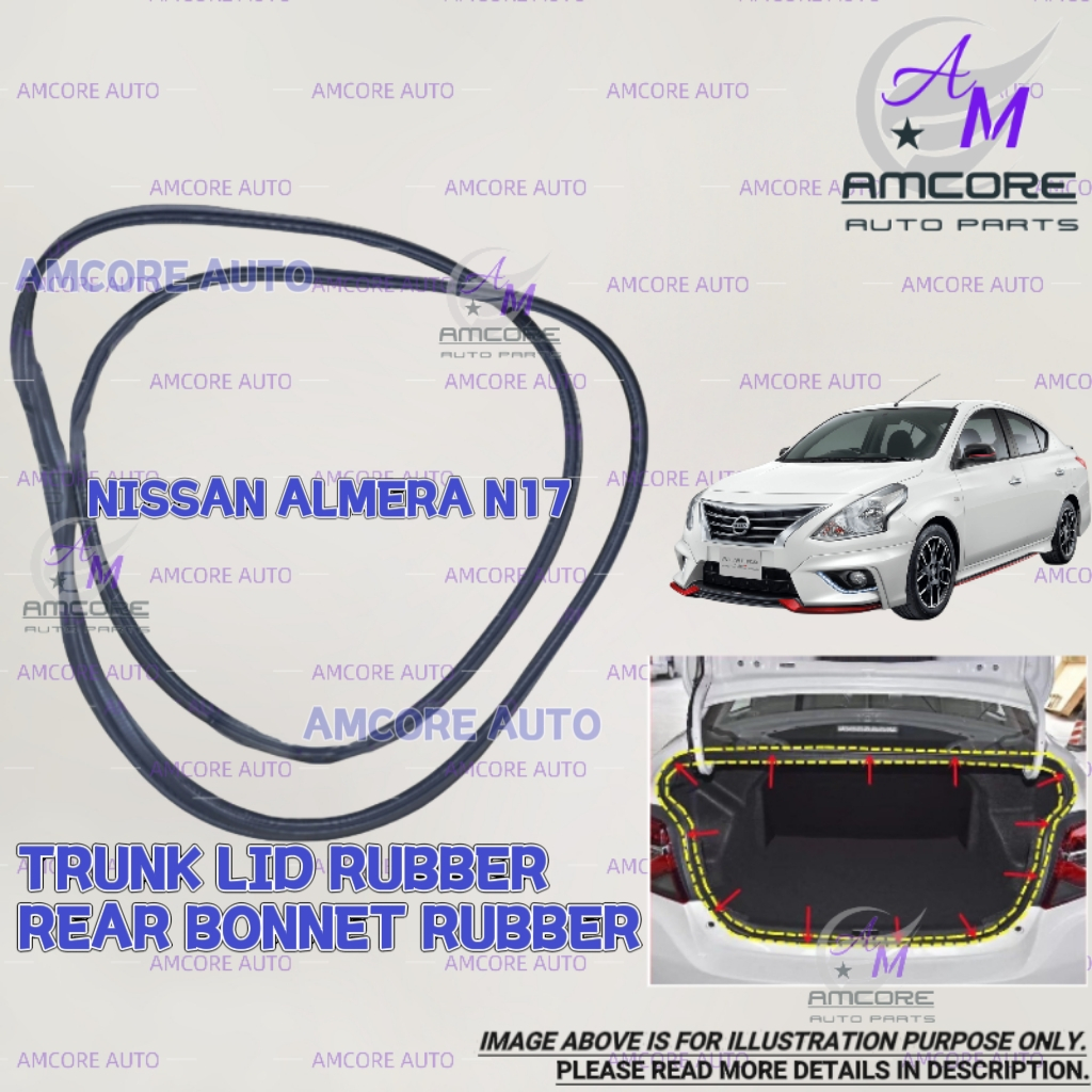 NISSAN ALMERA N17 - TRUNK LID RUBBER / REAR BONNET RUBBER / BOOT RUBBER ...