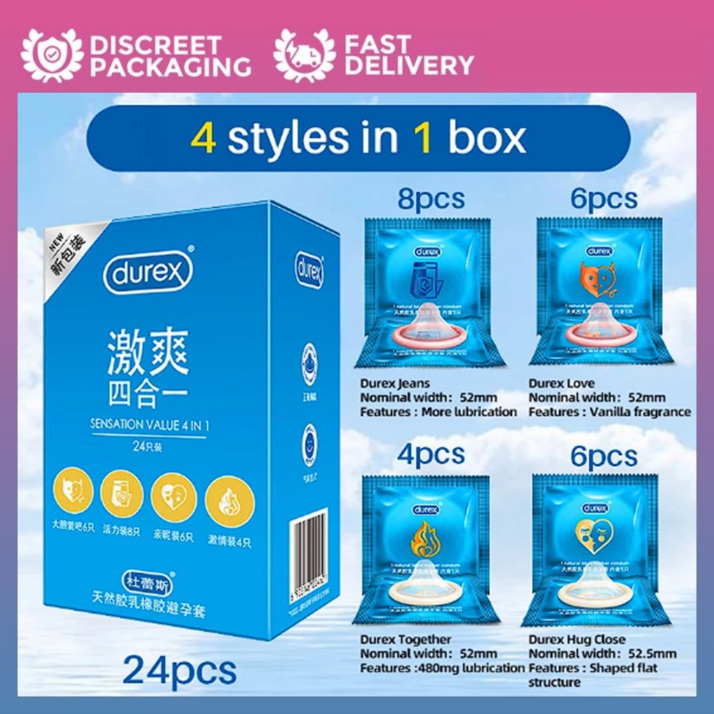 4 in 1 Durex Condoms Sensation Value pack Condom Tahan Lama For Big ...