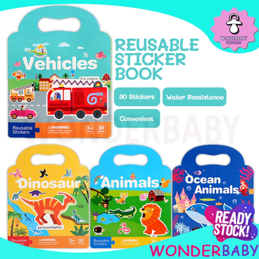 Reusable Children Sticker Book Kid Fun Learning Educational Multiple ...