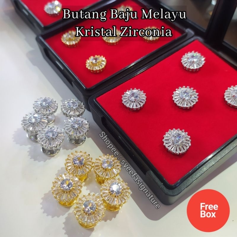 Butang Baju Melayu | Butang Baju Melayu Kristal Zirconia | Shopee Malaysia
