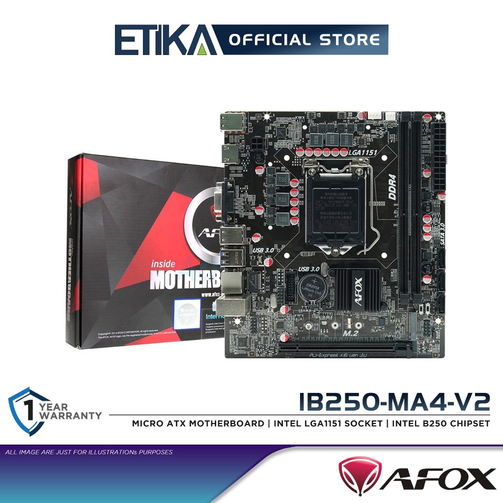 Afox IB250-MA4-V2 | Micro ATX Motherboard | Intel LGA1151 Socket ...