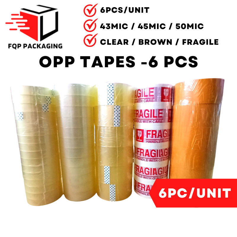 Opp Tape - 48mm (6Rolls) Bopp Tape Packing Tape Cellophane Tape ...