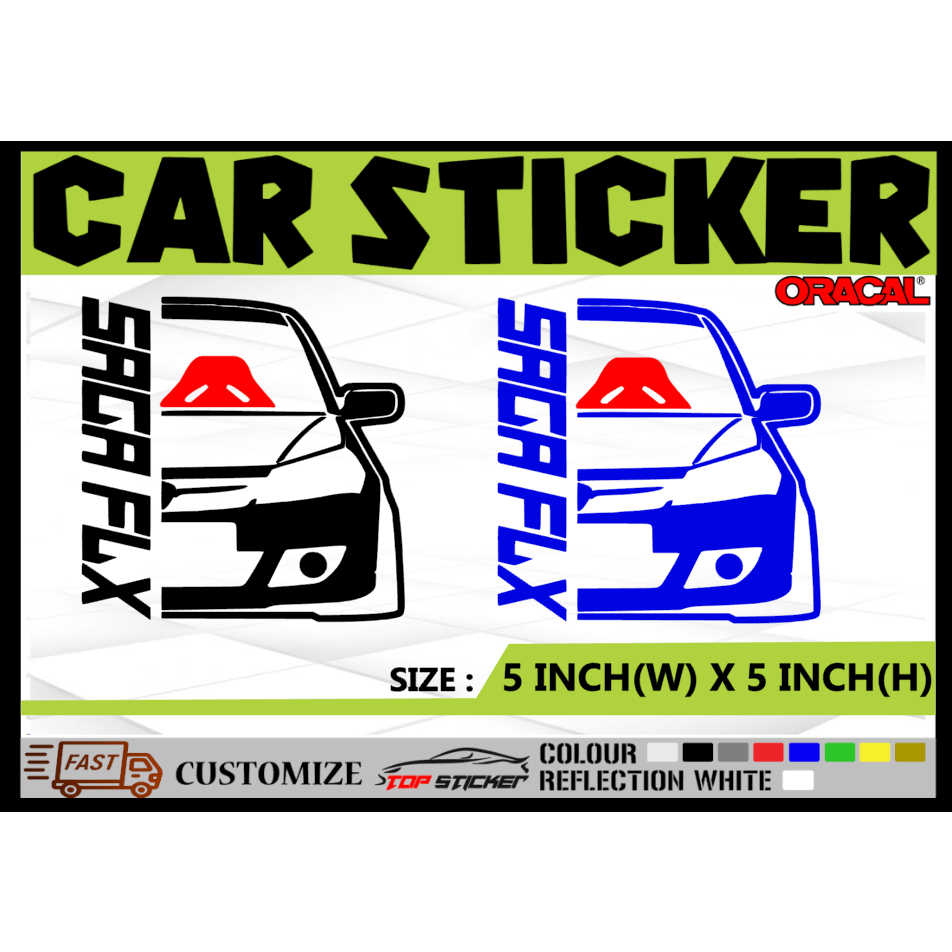 PROTON SAGA FLX CAR STICKER KERETA STICKERS | Shopee Malaysia