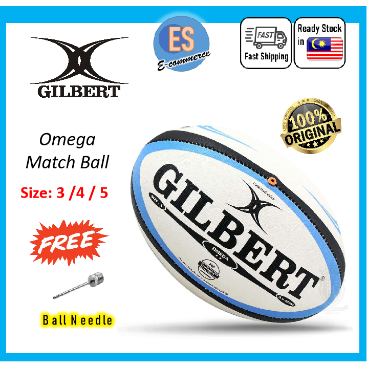 GILBERT OMEGA RUGBY MATCH BALL ORIGINAL FREE BALL NEEDLE | Shopee Malaysia