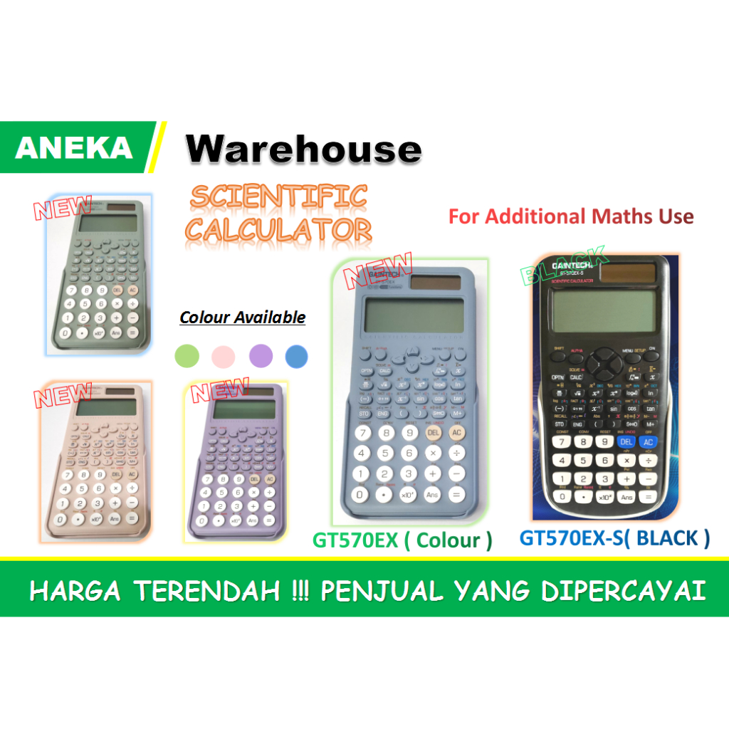 GAINTECH GT-570EX(COLOUR)/ GT-570EX-S(BLACK)/ CALCULATOR SCIENTIFIC ...