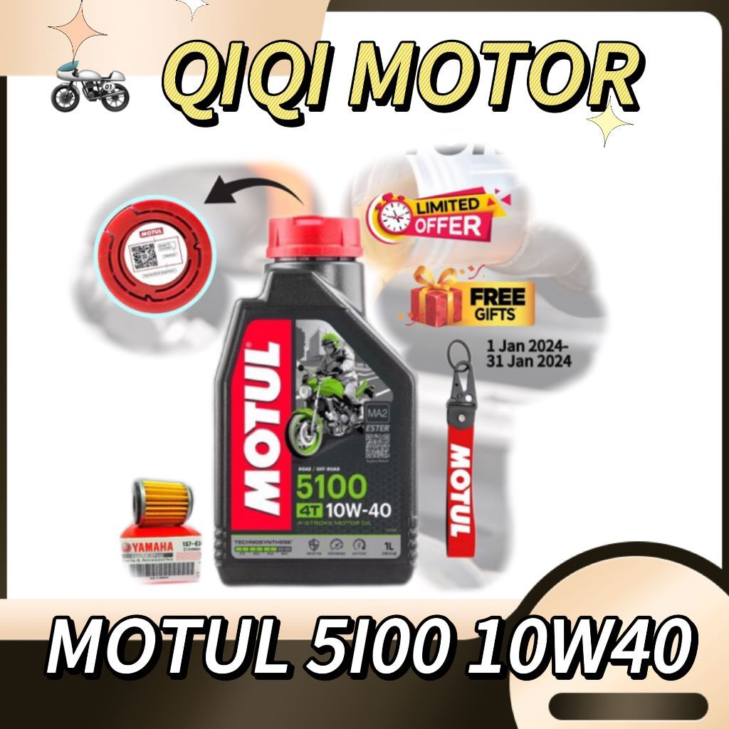 MOTUL 5100 4T 10W40 Technosynthese Ester Motorcycle Engine Oil 1L | Shopee Malaysia