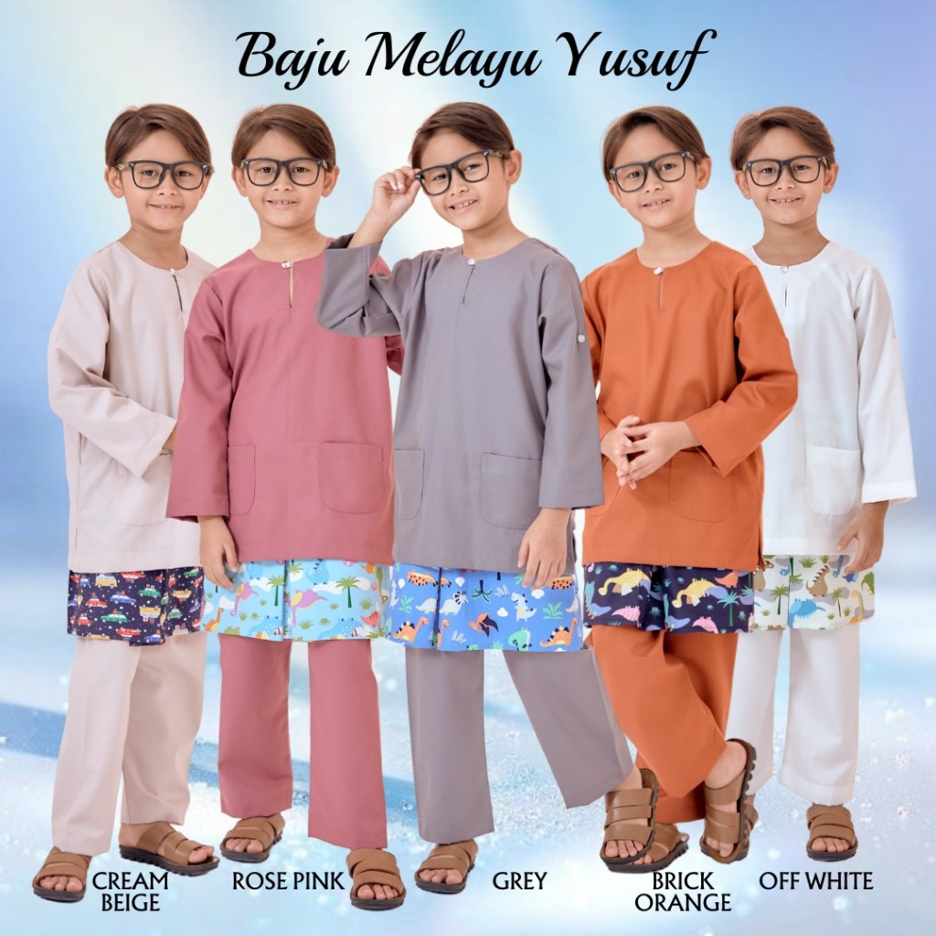 Baju Melayu Budak Lelaki Cotton Kanak kanak Teluk Belanga Slim Fit ...