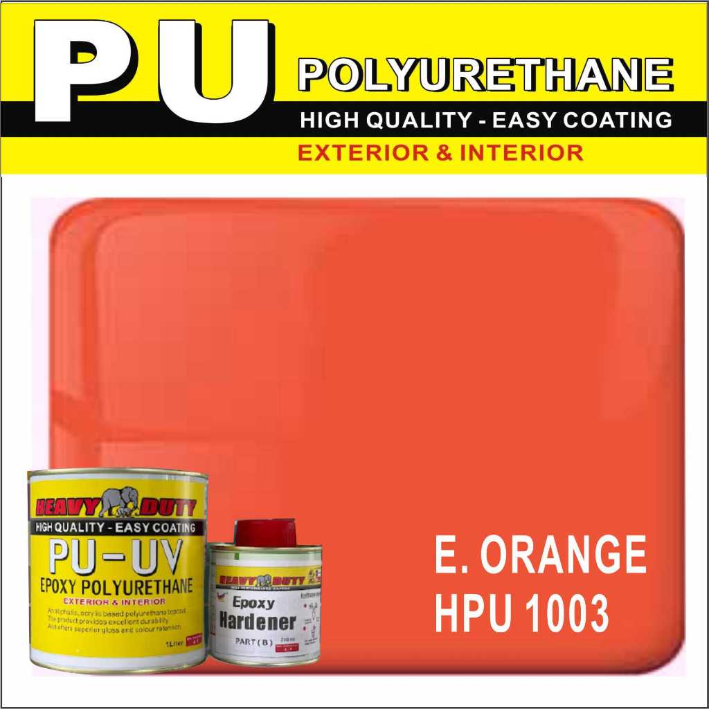HPU1003 ORANGE / PU Polyurethane Recoatable Finish ( HEAVY DUTY PU ...