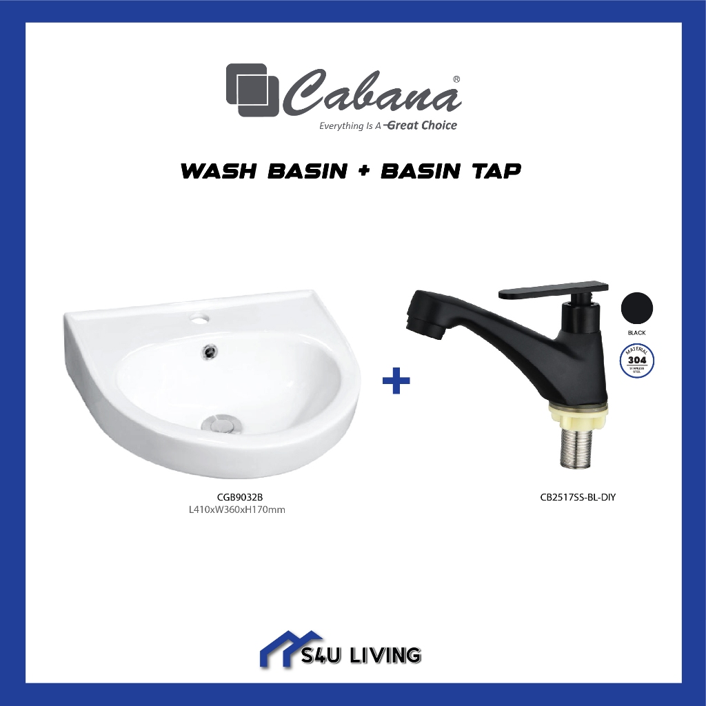 CABANA wall hung basin set CGB9032B Ceramic Wash basin sinki bilik air ...