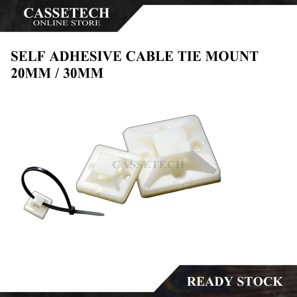 SELF ADHESIVE CABLE TIE MOUNT STICK ON CABLE MANAGMENT WALL BASE ...