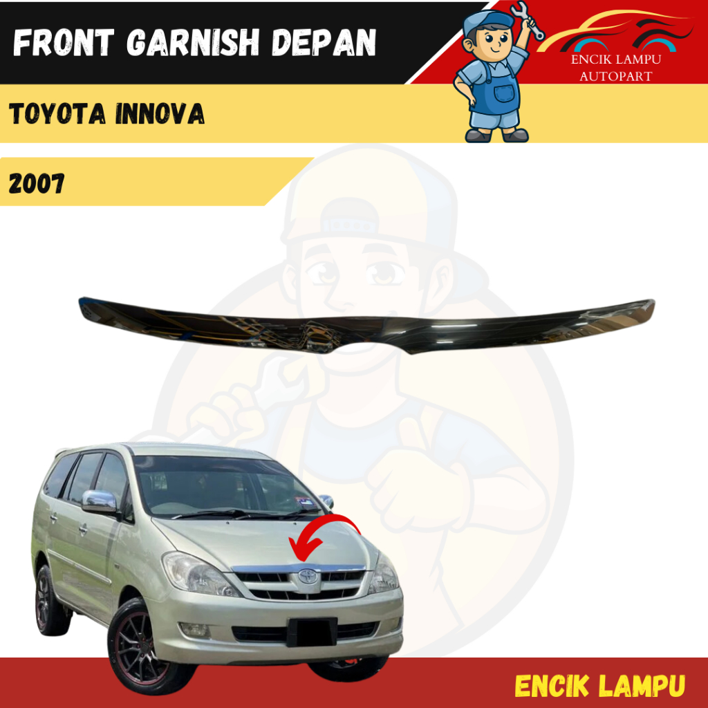 Toyota Innova 2005-2007 Front Moulding Garnish Depan Grille Chrome 100% ...
