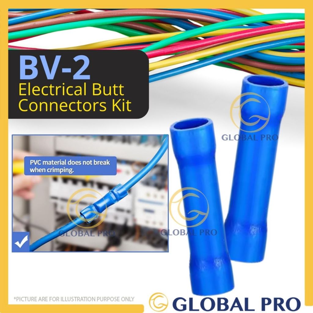 [1PC] BV-2 Insulated Link Terminals Cable Lug Cable Link Butt Splice ...