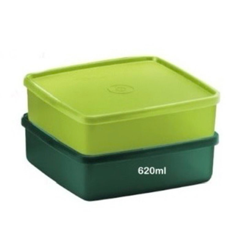 Tupperware green large square away 620ml (2pcs) | Shopee Malaysia