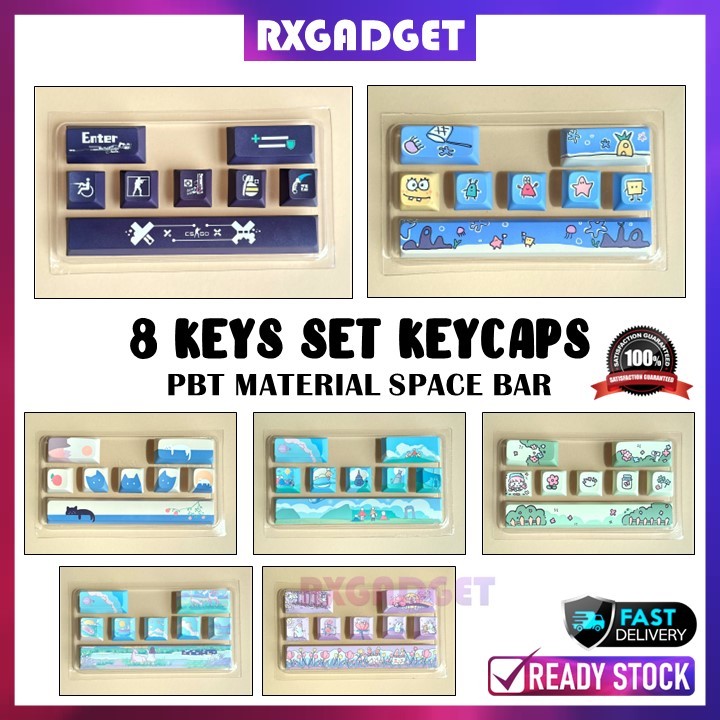 READY STOCK 8 Keys XDA Profile Space Bar Keycaps Set For Mechanical ...