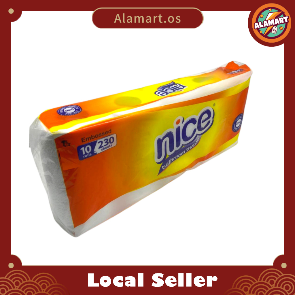 NICE Toilet Tissue Roll 2 Ply / 230 Sheets 100% virgin Pulp – 10 Rolls ...