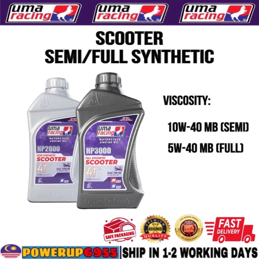UMA RACING SCOOTER ENGINE OIL 4T SEMI / FULLY SYNTHETIC HP2000 HP3000 10W40 5W40 MINYAK HITAM ...