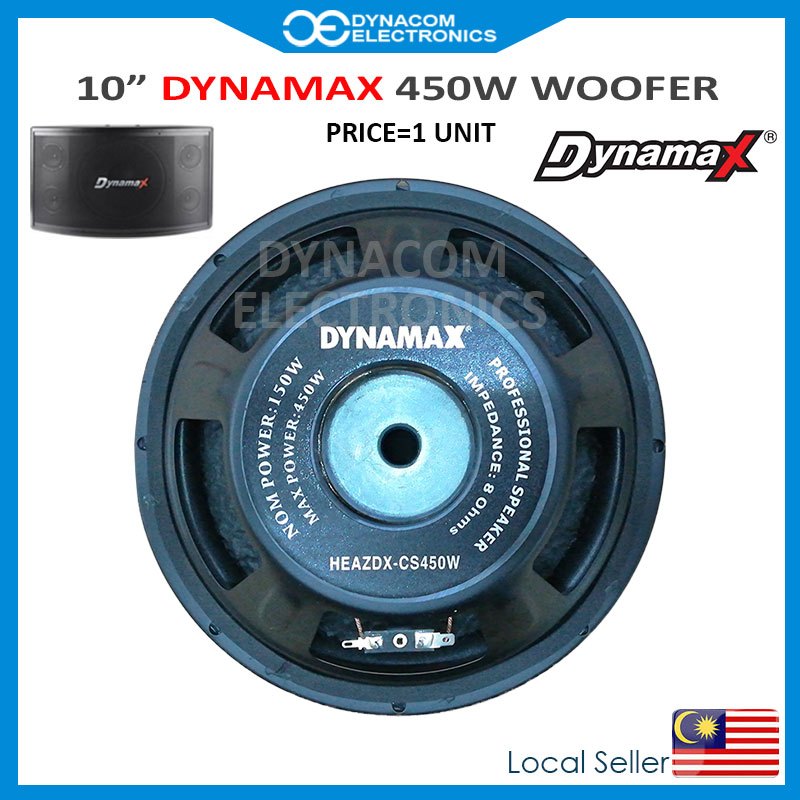 DYNAMAX 450W(Max) 10” Double Magnet Karaoke Speaker BMB Replacement Speaker [Woofer DYNAMAX 10 ...