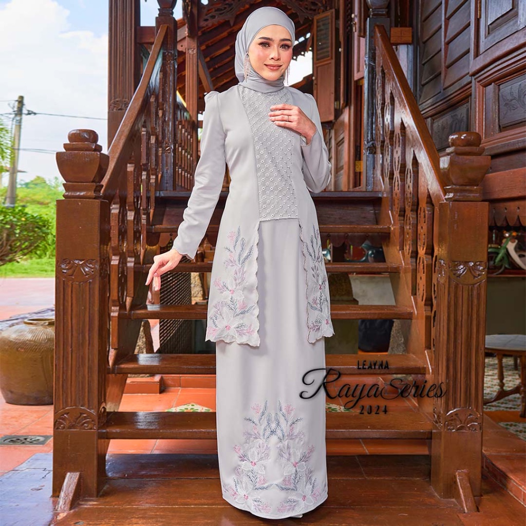 [LEAYNA.CO] [ELISKA] Baju Kurung Kebaya Kota Bharu Bersulam | Shopee ...