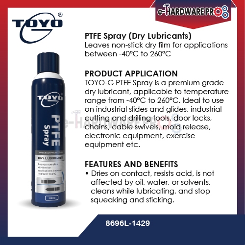 TOYO-G Silicone Lubricant Spray (300ml) Silicone Spray for Rubber ...