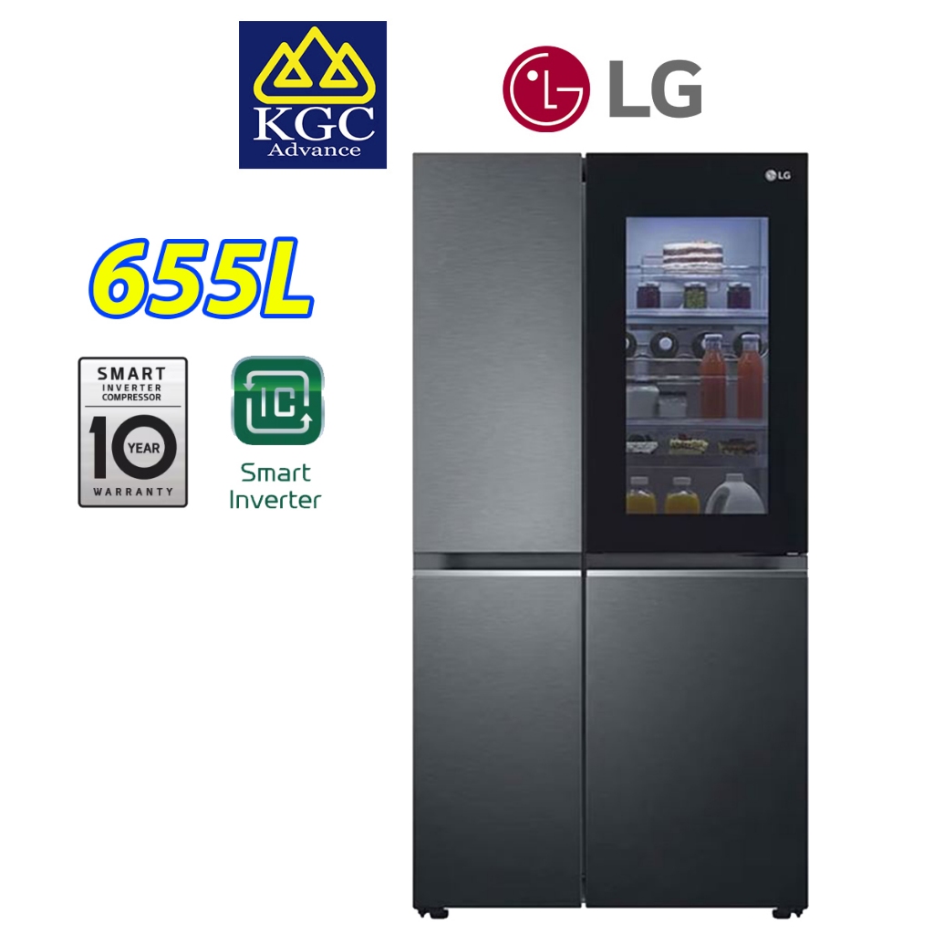 LG 655L Side by Side Fridge GC-V257CQFW Inverter Refrigerator | Shopee ...