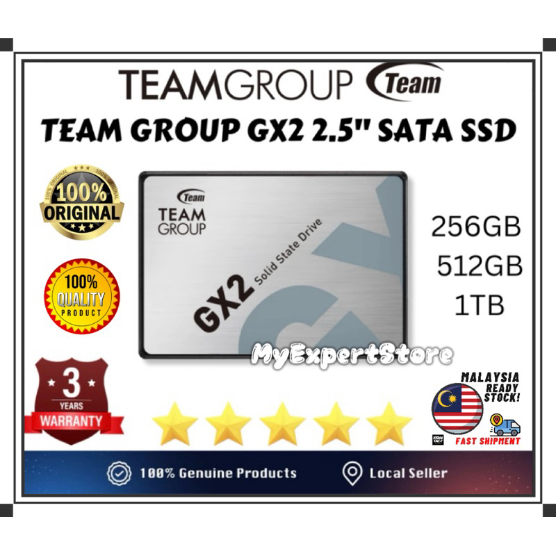 TEAMGROUP GX2 SOLID STATE DRIVE SSD 2.5" SATA 3 SSD 256GB 512GB 1TB | Shopee Malaysia