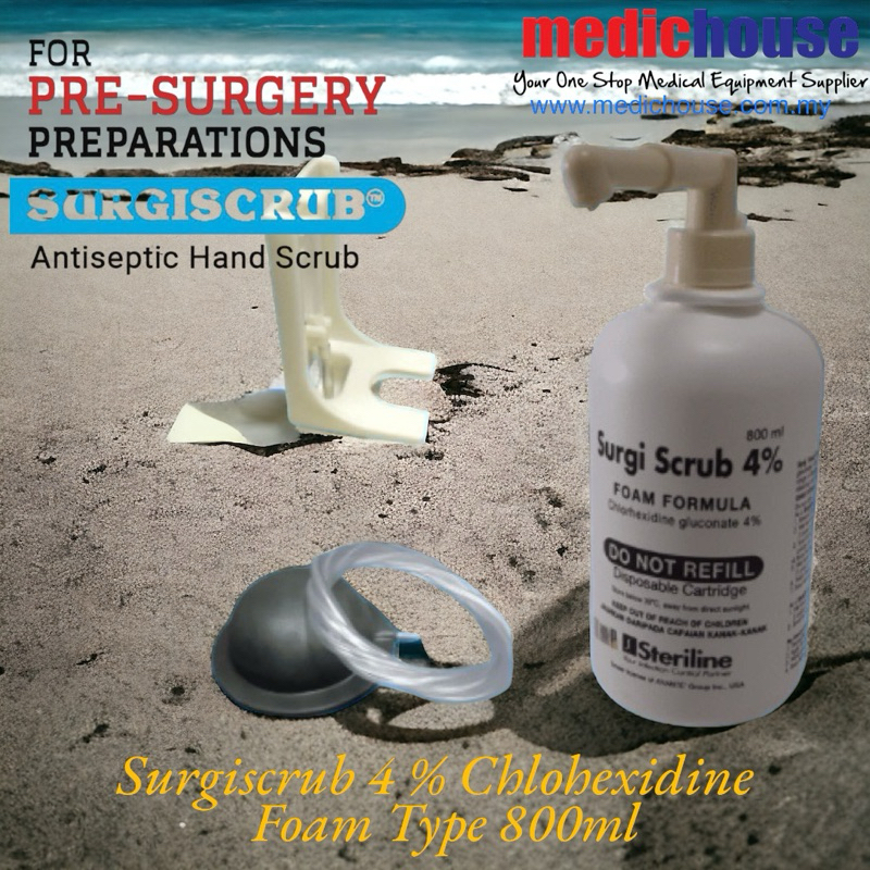 Steriline Surgi Scrub 4% Chlorohexidine gluconate 800ml foam ...